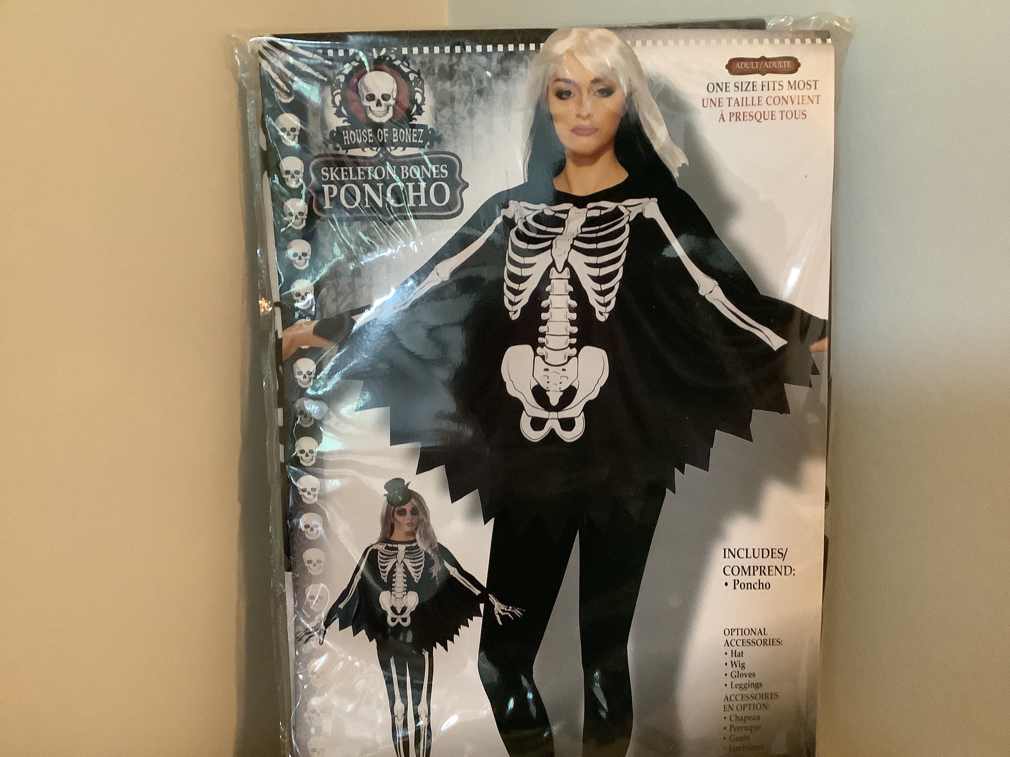 Skeleton Bones Poncho – Spooky's Clarksville TN